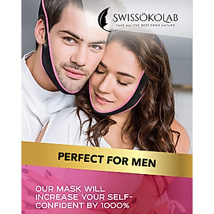 SWISSOKOLAB Reusable Face Slimming Strap Double Chin Reducer V Line Mask Chin Up Patch Chin V Up Contour Tightening Firming Tape Neck Bandage V-Line Lifting Patches V Shaped Belt (Lifting Bandage)