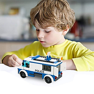 COGO MAN City Police Car Building Sets 194 Pieces Police Patrol Car Toys Cop Car Prisoner Transporter Building Kit for Boys and Girls Age 6 and up