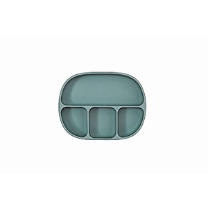 PAPERCLIP Silicone Sectioned Plates in Cactus Green with Resusable Snack Bag