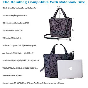 ESOVIO Irregular Geometric Luminous Shoulder Bag And Handbags For Lady Grid Holographic Reflective Purses Totes Shopping Rucksack