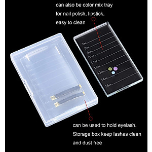 Eyelash Extension Crystal Pallet Lash Holder Tray Bigger Size with Storage Case 4.3x2.4 Inch,7-15 mm