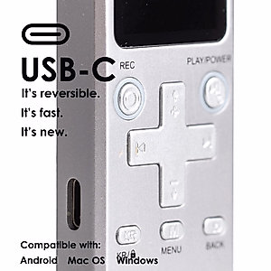 Digital Voice Activated Recorder with Instant Recording Button, Easy Playback with Integrated Speaker – Ideal for Notes, Voice Memos, Reminders, Learning Tool, 1000 Hours Capacity, by AttoDigital