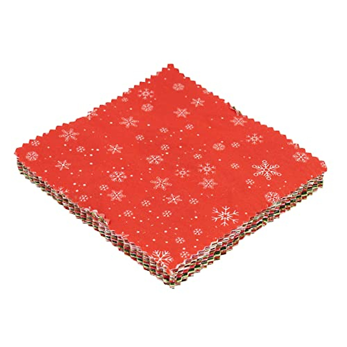Soimoi Christmas Print Precut 5-inch Cotton Fabric Quilting Squares Charm Pack DIY Patchwork Sewing Craft- Red & Green