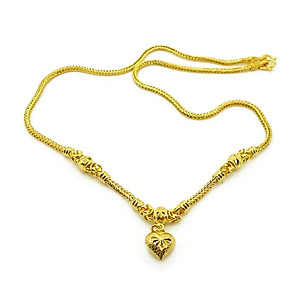 Chain 24k Thai Baht Yellow Gold Plated Filled Necklace Jewelry Women 20" Pendant Heart