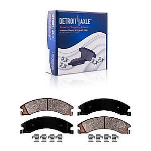 Detroit Axle - Brake Pads for Ford E-150 E-250 E-350 E-450 Super Duty, Front and Rear Ceramic Brake Pads w/Hardware Replacement