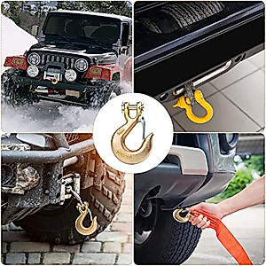 Clevis Slip Hook 3/8" - Forged G70 Steel Chain Hook with Safety Latch 18,000 Lb Capacity for Rigging Deck Hauler Receiver Hitches Trailer Wrecker Truck (4 Pack)