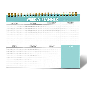 Weekly Planner Notepad - 7" x 10" Weekly Pad Organizers Habit Tracker Journal for Man & Women, 52 Sheets, 100gsm Paper, Undated Weekly To Do List Notepad with Your Life, Teal