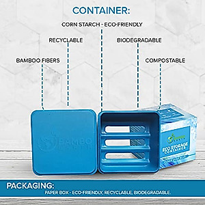 BAMBOEARTH Natural Eco-Friendly in-Shower Storage Container - Soap Dish Holder for Shampoo Conditioner & Body Bars Made of Bamboo - Extends Bar Life Plastic Free Zero Waste & Vegan (Blue)