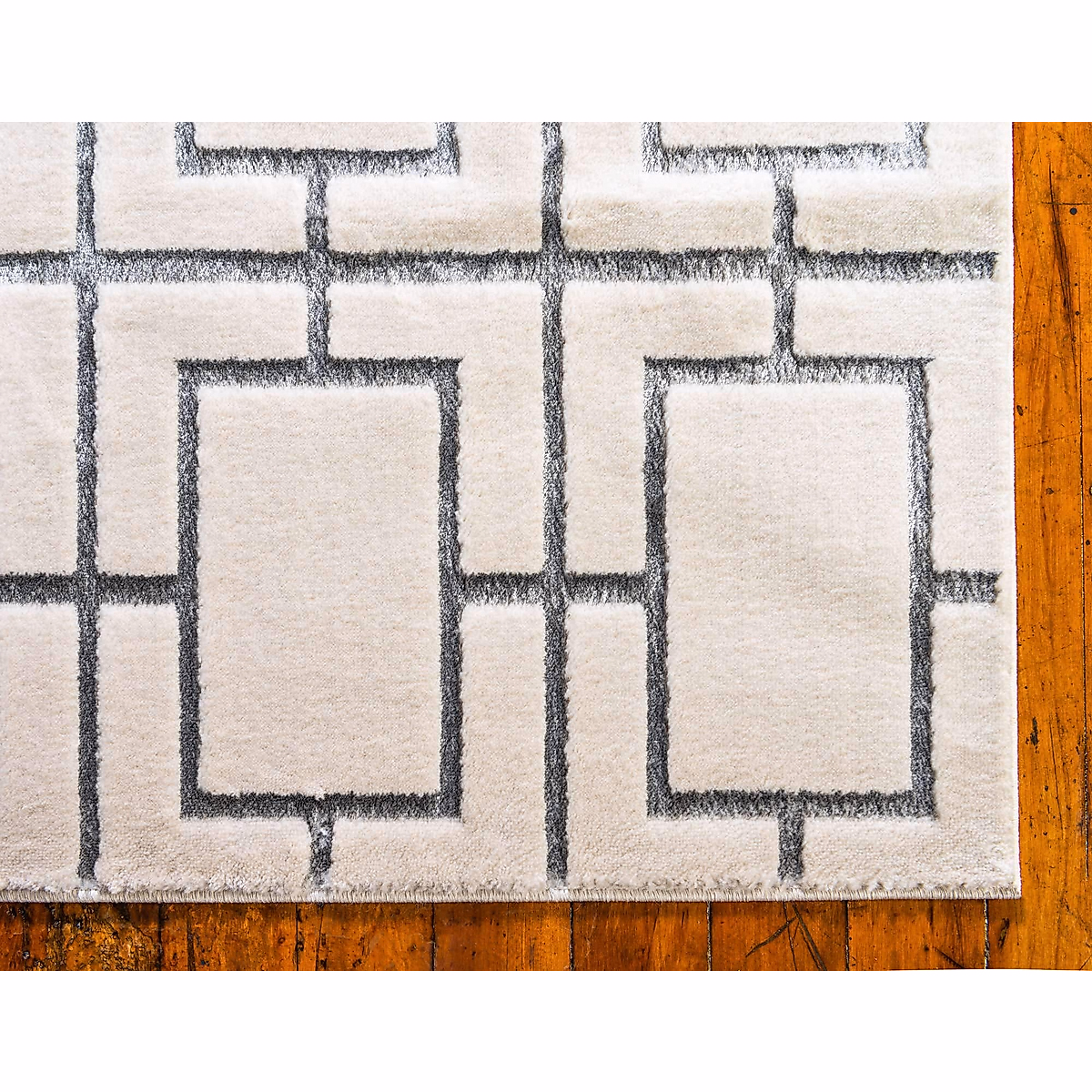 Unique Loom Marilyn Monroe Glam Collection Area Rug - Deco (5' 1' x 8' Rectangle, White Silver/ Silver)