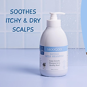 MooGoo Milk Shampoo – For Itchy, Dry, Eczema, Psoriasis & Dandruff Prone Scalps – SLS, Silicone, Sulfate & Paraben Free - Natural & Gentle Formula – 500ml / 16.9 fl.oz.