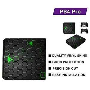 FOTTCZ Whole Body Vinyl Skin Sticker Decal Cover for PS4 Pro Console and 2PCS Controller Skins Carbon Shape