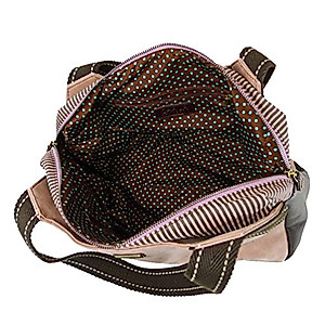 Chala Handbags Dust Rose Shoulder Purse Tote Bag with Key Fob/Coin Purse - Dusty Rose (LaZzy Cat - Dusty Rose)