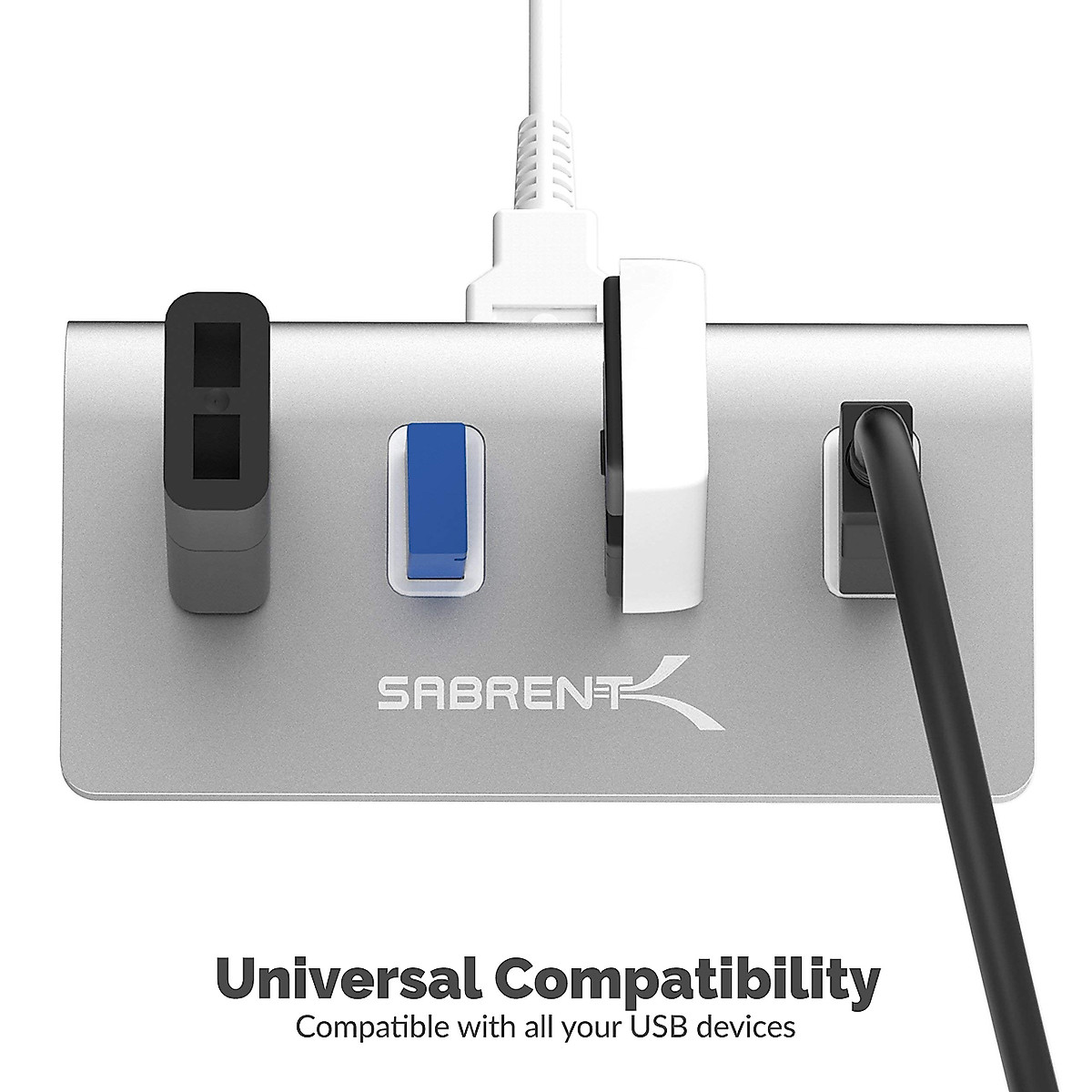 Sabrent Premium 4 Port Aluminum USB 3.0 Hub + 4-Port USB 3.0 Hub with Individual LED Power Switches