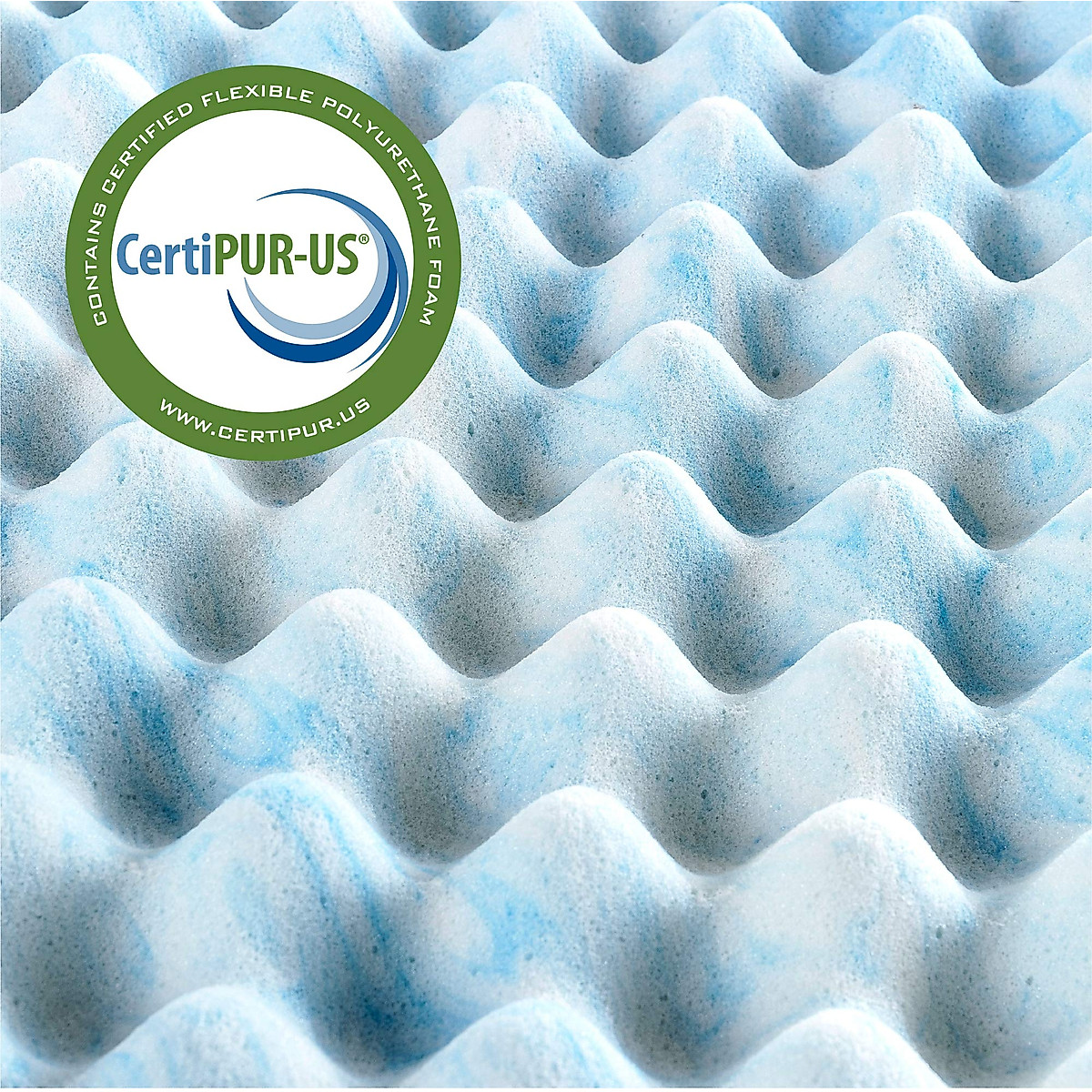 ZINUS 1.5/2/3/4-inch Swirl Gel Cooling Memory Foam Mattress Topper, Cooling Airflow Design, CertiPUR-US Certified (3 in, King) & 1.5/2/3/4-inch Swirl Gel Cooling Memory Foam Mattress Topper
