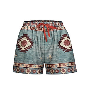 Kcocoo Womens Comfy Drawstring Shorts Casual Elastic Waist Pocket Short Pant Loose Fit Shorts Plus Size Summer Beach Shorts(Dark Blue,L)