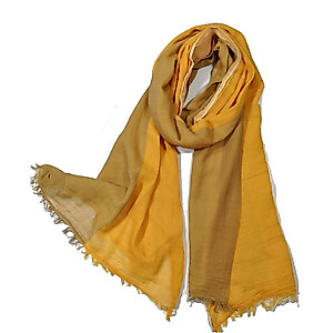 Shanlin Unisex Cotton Scarves for Men and Women (3-Tone Ginger Beige)