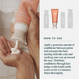 VIRTUE Curl Conditioner with Jojoba Oil, Sulfate Free, Hydrates, Nourishes & Repairs Curly Hair with Frizz Control, Color Safe