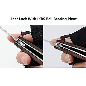 Carimee Folding Pocket Knife 4" D2 Blade, Ball Bearing Pivot, for Everyday Carry Gentlemen EDC Outdoor