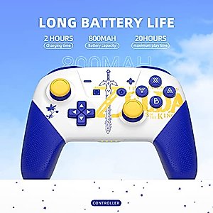 Switch Controllers,Switch Pro Controller Compatible for Switch/Switch Lite/OLED,Gamepad Pro Controllers Wireless Remote Replacement with Joysticks Support Dual Vibration/Motion Control/6-Axis Gyro