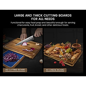 Piklohas Kitchen Knife Sets For Kitchen With Block, 14 Pieces With Magnetic Knife Holder, German High Carbon Stainless Steel Damascus Pattern Chef Knife Set With Sharpener, Steak Knives, Red