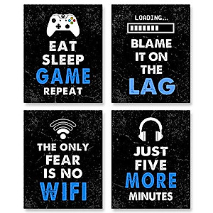 Video Game Decor Set of 4 (8”X10”), Boys Room Decorations for Bedroom, Game Room Decor, Video Game Art Gift, Video Game Print, Video Game Poster, No Frames