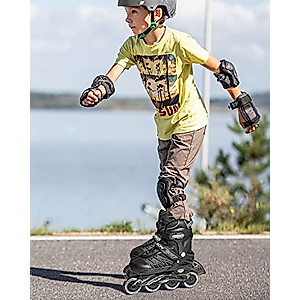 ITurnGlow Adjustable Inline Skates for Kids and Adults with Light up Wheels Beginner Skates Fun Illuminating Roller Skates for Kids Boys and Ladies
