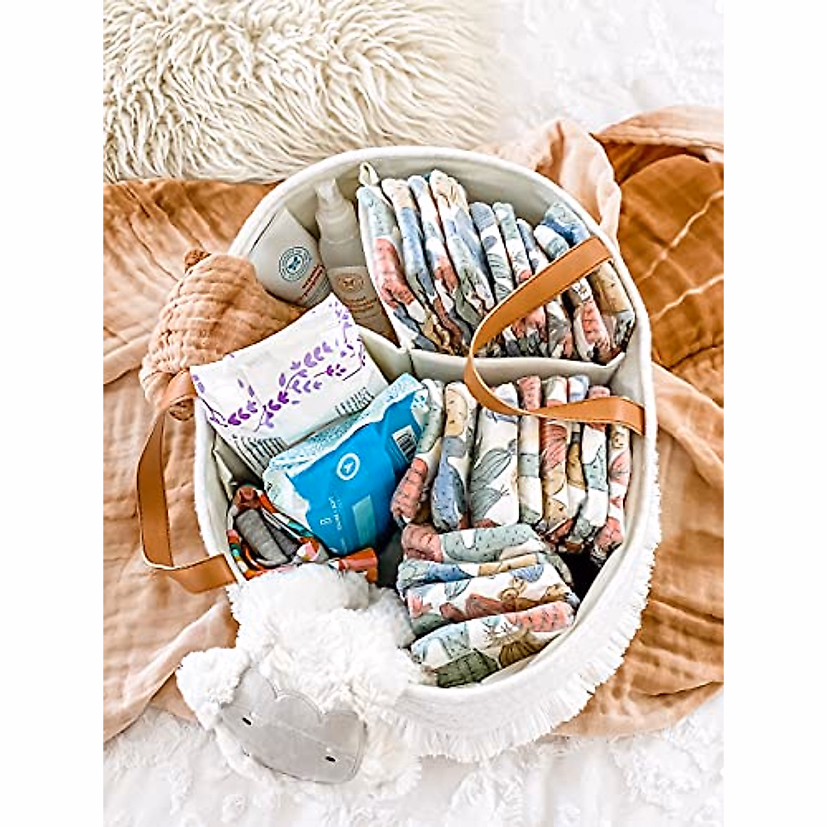 Coastfully Yours Baby Changing Basket and Diaper Caddy Set