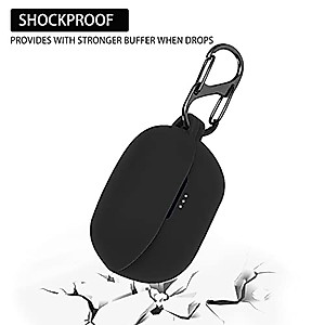 Haotop Anti-Lost & Shockproof Protective Silicone Case Compatible with JBL Tune 115TWS (Black)