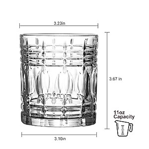 QAPPDA Old Fashioned Whiskey Glasses Set of 12,10oz Rotating Glass Tumbler,Premium Vintage Rocks Bar Glasses Spinning Scotch Glass Bourbon Glasses for Gift,Party,Home Bar