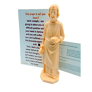 St Joseph Home Seller Kit with Magnetic Holy Card for Fridge Daily Novena Prayer Magnet with Saint Statue and Instructions