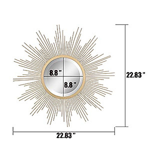 Stonebriar Sunburst Wall mirror, 24 Inch, Gold