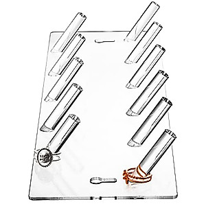 Peohud 2 Pack Wall Mounted Jewelry Stand Organizer, Acrylic Necklace Hanger with 11 Hooks, Hanging Necklace Holder, Jewelry Display Rack for Bracelets Rings Bangles Chains Key, Belts