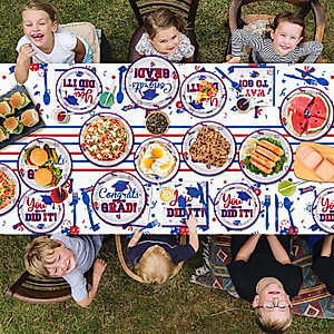 183Pcs Red and Blue Graduation Party Supplies 2024 Graduation Decorations Class of 2024 Graduation Plates and Napkins 2024 Red White and Blue 2024 Graduation Party Decorations Graduation Decorations