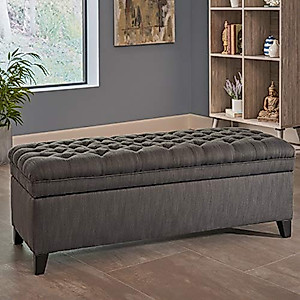 Christopher Knight Home Juliana Fabric Storage Ottoman, Gray
