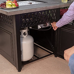 Endless Summer DualHeat Dakota Fire Pit | Dual Heat 2 in 1 Propane Fire Pit & Outdoor Heater | 41,000 Total Combined BTU | 38" Dual Heating Patio Fire Pit | Outdoor Fire Table & Heater