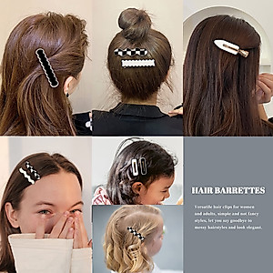 Fastat 12PCS No Bend Hair Clips Fashion Black And White Hair Clips Pretty Hair Pins For Women Hair AccessoriesAcrylic Hair Barrettes For Women With Thick Thin Hair