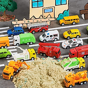 JOYIN 38 Piece Pull Back City Cars, Die Cast Metal Toy Cars, Vehicle Set for Toddlers, Kids Play Cars, Cars for Girls and Boys, Child Party Favors, Kids Best Gifts