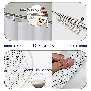 Izayoi 4PCS Sunflower Shower Curtain Sets Butterfly Yellow Flower Bathroom Sets with Non-Slip Rug, Toilet Lid Cover and Bath Mat Waterproof Shower Curtains for Bathroom Decor with 12 Hooks