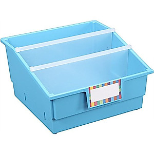 Really Good Stuff 4-Pack Single-Color Picture Book Classroom Library Bins With Dividers