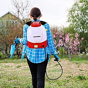 CENCANON 3 Gallon Battery Powered Backpack Sprayer Electric Garden Pump Sprayer W/Time Long-Life Battery and Spray Telescope Wand and Multiple Nozzles for Spraying Cleaning.