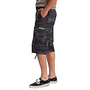 UNIONBAY mens Cordova Belted Messenger - Reg and Big Tall Sizes Cargo Shorts, Black Camo, 40 US