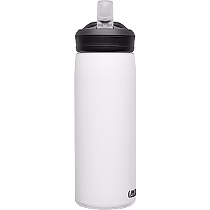 CamelBak eddy+ Water Bottle with Straw 20oz - Insulated Stainless Steel, White