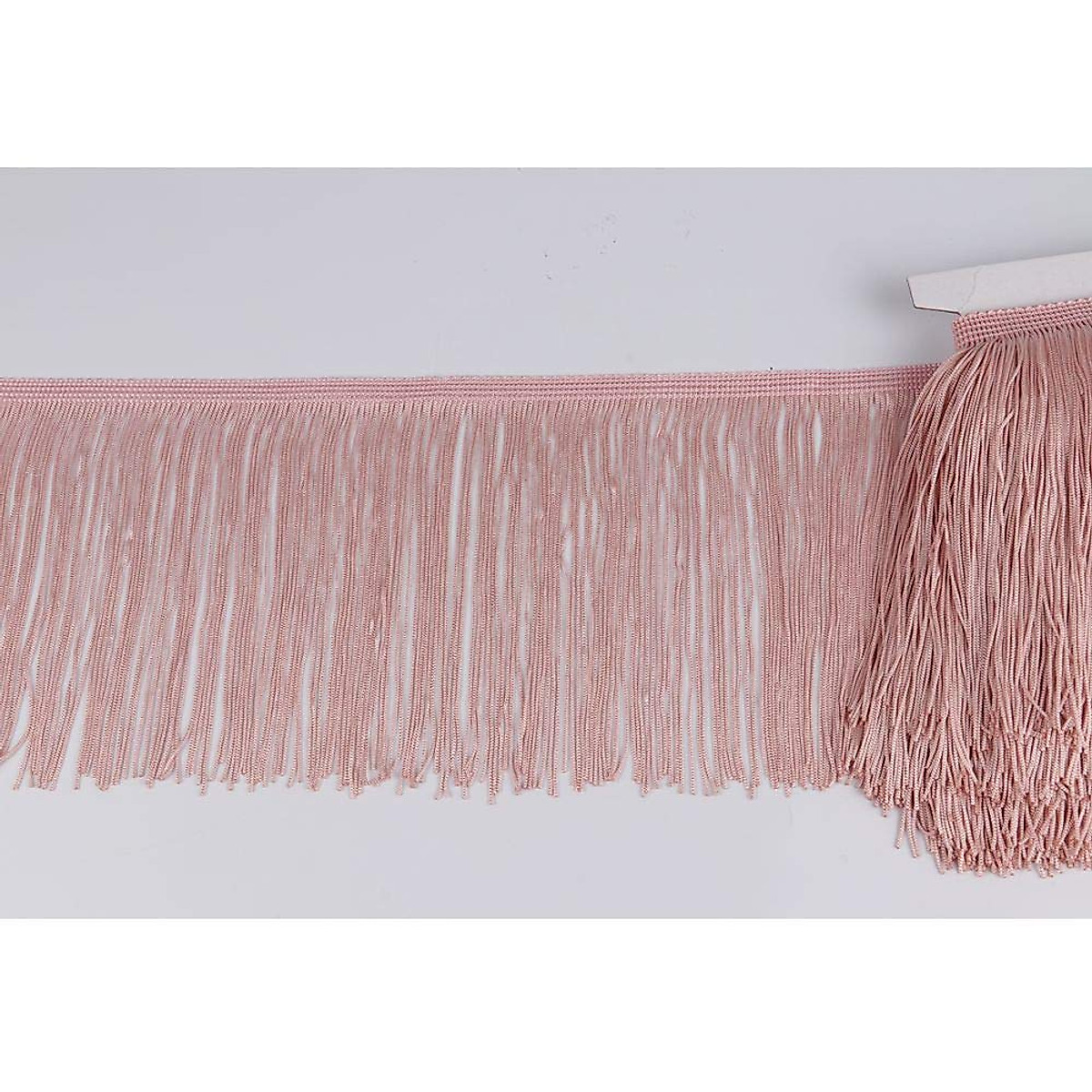 HEARTWISH Fringe Trim Lace Polyerter Fibre Tassel 6inch Wide 10 Yards Long for Clothes Accessories Latin Wedding Dress DIY Lamp Shade Decoration Black White Red(Nude Pink)
