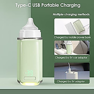 Cozytots Wireless Bottle Warmer for Travel Portable Baby Milk Warmer On The Go Constant Temperature Rechargeable USB Battery-Powered Baby Milk Heating Bag in Car Heaters Thermostat Bag