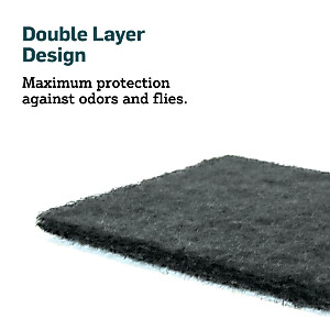 12 Pack Epica Charcoal Filter Replacement for Countertop Compost Bin | Kitchen Compost Bin Filter | 2-in-1 Compost Bucket Filter Removes Odors | Compost Filter, 6.5”