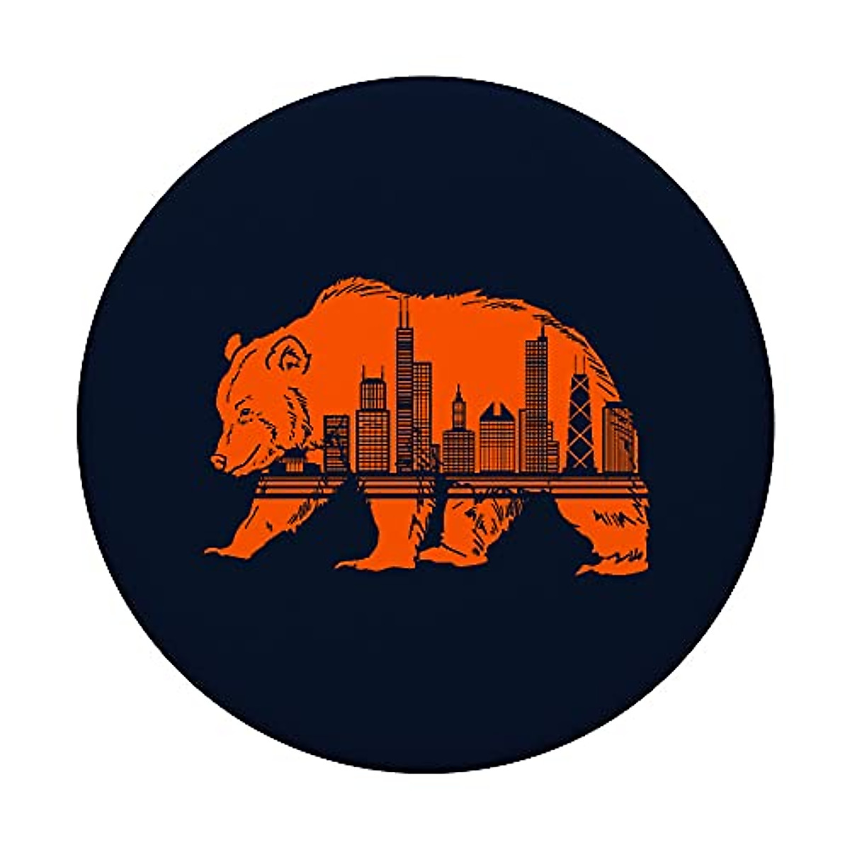 Chicago Downtown City Skyline Illinois Pride PopSockets Swappable PopGrip