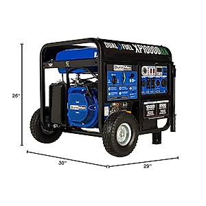 DuroMax XP10000HX Dual Fuel Portable Generator-10000 Watt Gas or Propane Powered Electric Start w/CO Alert, 50 State Approved, Blue