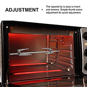 Cabilock Air Fryer Fork Rotating Skewer Rotisserie Stainless Steel Grill Rotisserie Fork Meat Rods Barbecue Rotating Rotisserie Grill System for BBQ Outdoor Forks Roast Grill Spit Rod