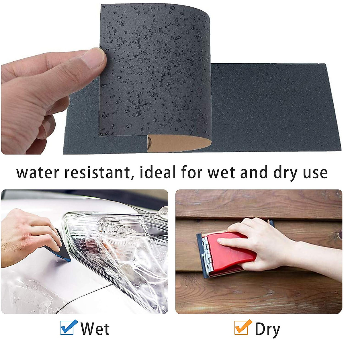 LCubro 25PCS Sandpaper, Wet Dry Sandpaper, High Grit 1000 2000 3000 5000 7000 Sandpaper Sheets Assortment for Wood Metal Polishing Automotive Sanding, 9 x 3.6 inches