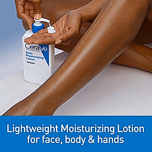 CeraVe Daily Moisturizing Lotion for Dry Skin | Body Lotion & Facial Moisturizer with Hyaluronic Acid and Ceramides | 12 Fl Ounce